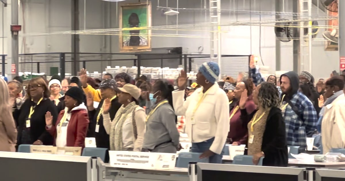 Election workers in Philadelphia County sworn in before ballot counting