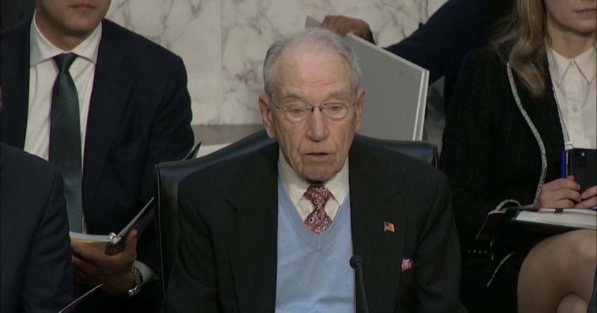 Sen Grassley Praises Pam Bondi In Opening Statement For Her