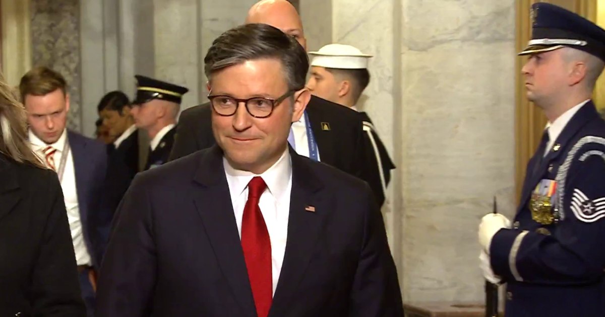 House Speaker Mike Johnson arrives for inauguration
