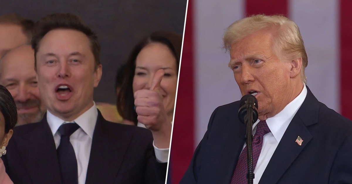 Musk gives thumbs-up as Trump vows to put American flag on Mars