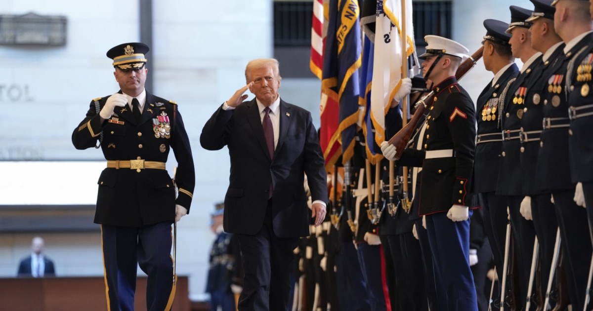 Trump joins troops for the First Honors Ceremony at his inauguration