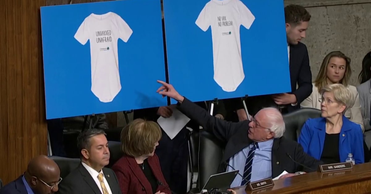 Sanders highlights RFK's vaccine opposition with infant onesies