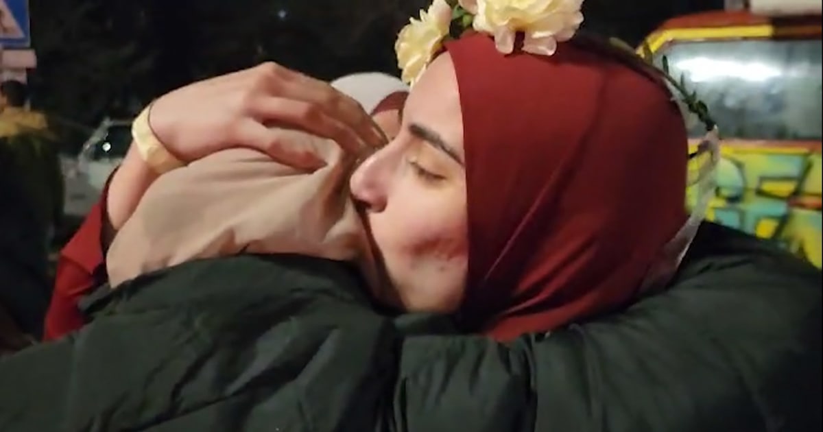Sisters hold emotional reunion after one released from Israeli detention