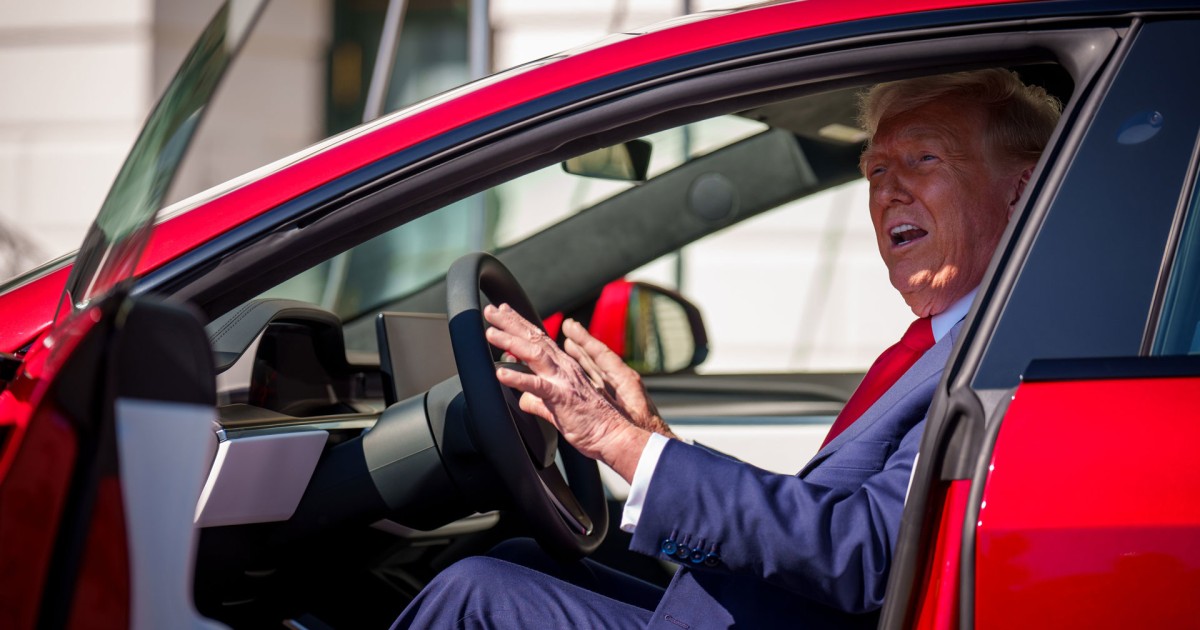 Trump buys a Tesla from Elon Musk at the White House