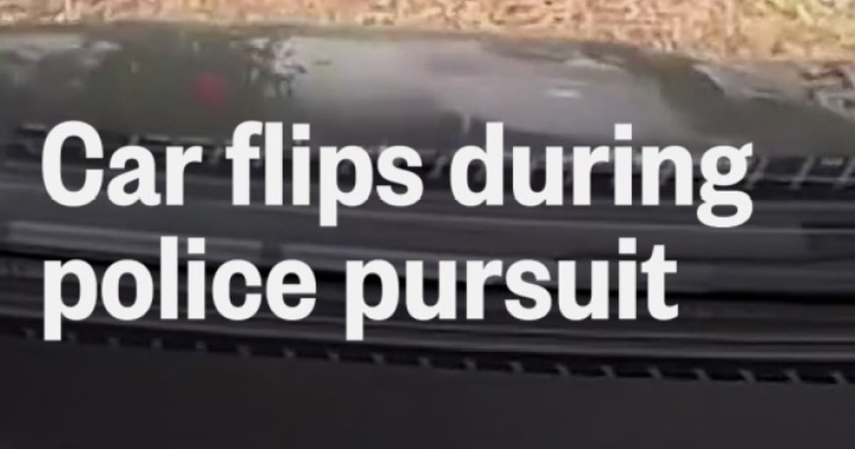 Car flips during Florida police pursuit