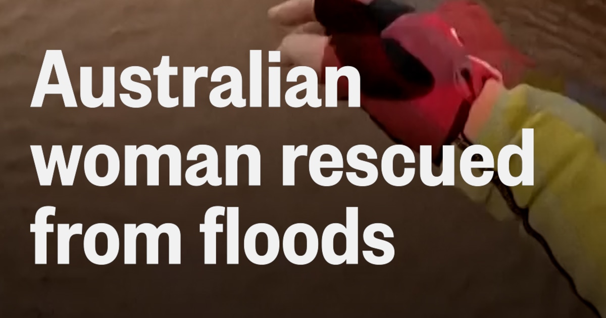 Woman rescued from floods by helicopter in Australia