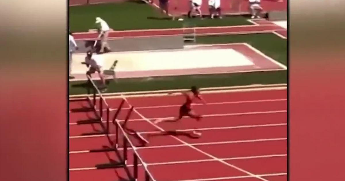 Oregon track star somersaults over finish line after falling