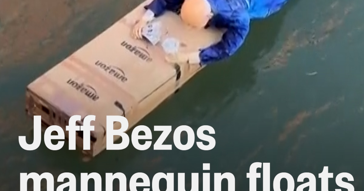 Life-size Jeff Bezos mannequin set afloat on Venice canal