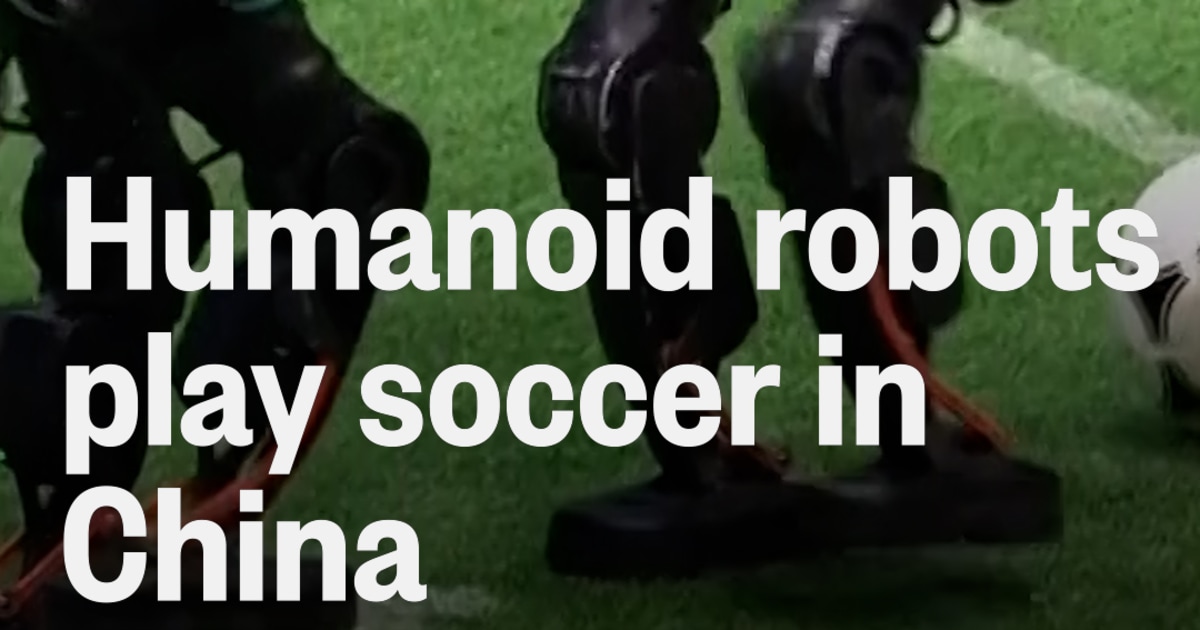 Humanoid robots play soccer in China