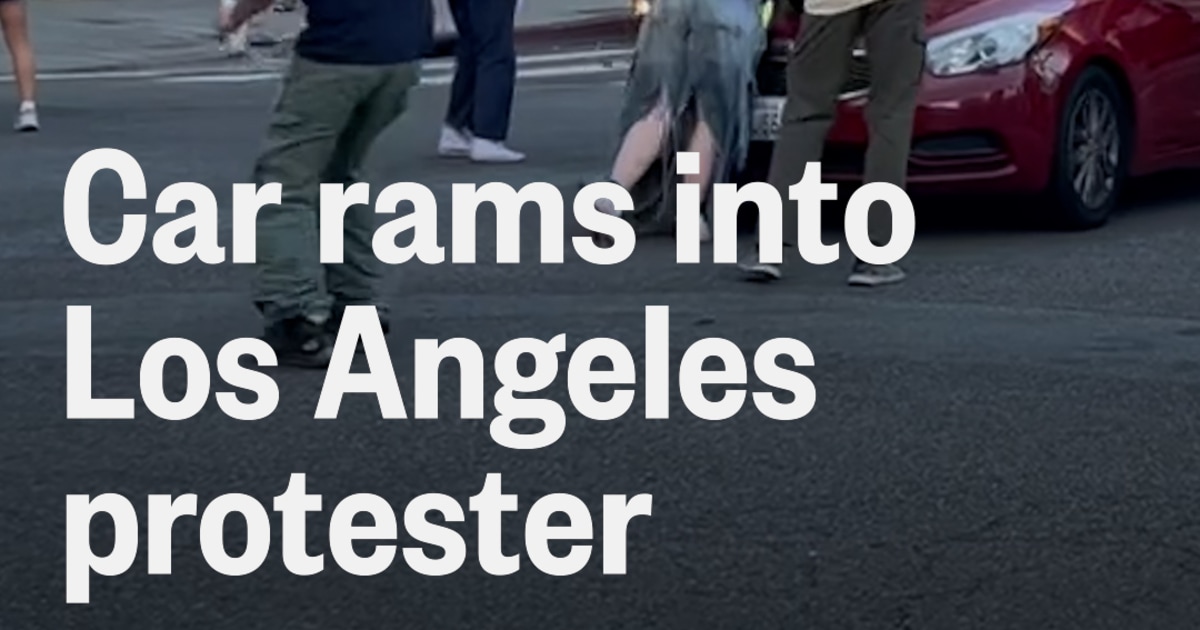 Car rams into woman during Los Angeles protests