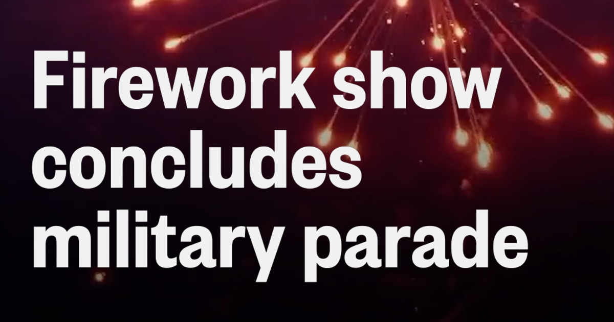 Firework show concludes military parade