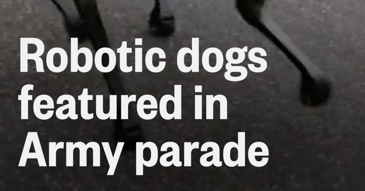 Robotic dogs featured in Army parade