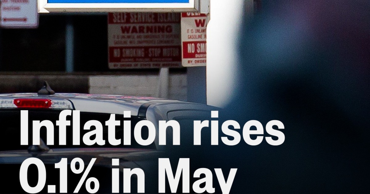Inflation in May rises by 0.1% month-over-month