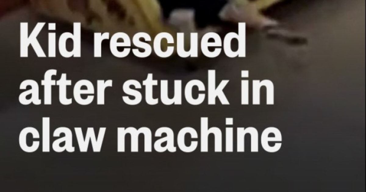 Kid rescued after stuck in claw machine