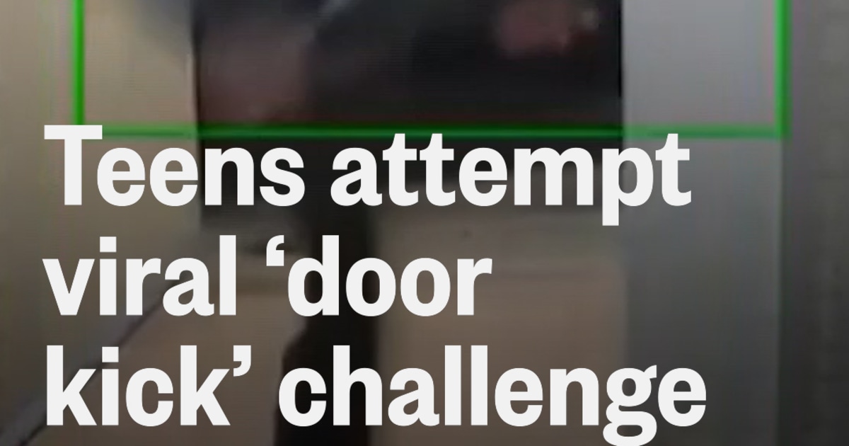 Teens attempt viral 'door kick' challenge