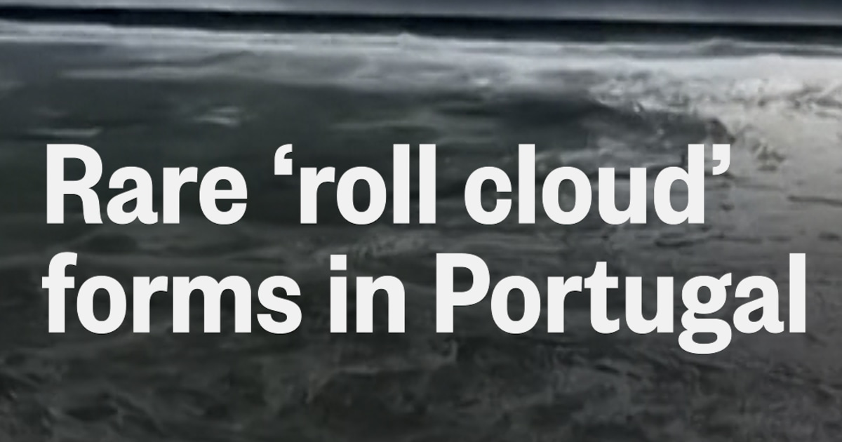 Portugal beachgoers witness rare 'roll cloud' formation