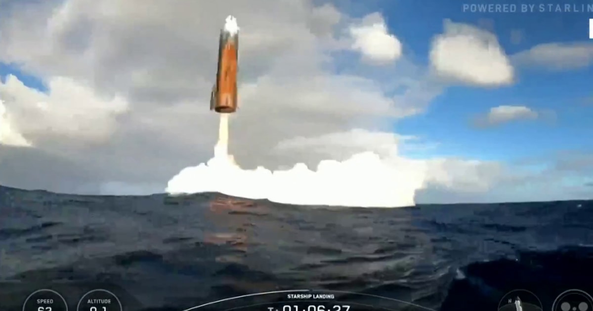 SpaceX Starship spacecraft successfully lands in Indian Ocean