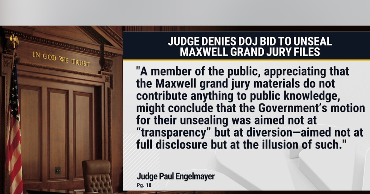 BREAKING: Judge denies DOJ bid to unseal Ghislaine Maxwell docs