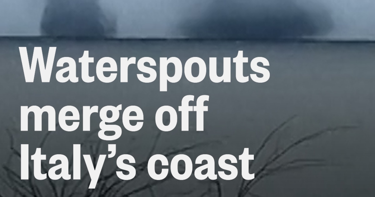 Waterspouts merge off Italy's coast