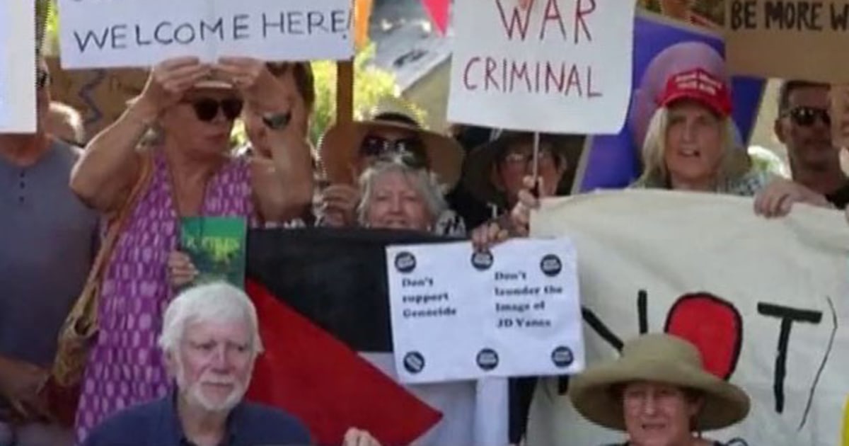 Local residents protest against JD Vance’s U.K. vacation