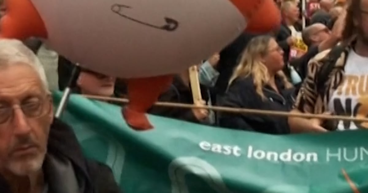 Anti-Trump protesters march against state visit