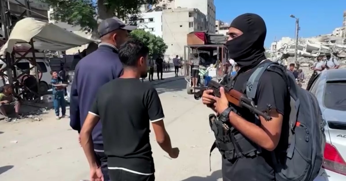 Armed Hamas fighters seen on Gaza streets after ceasefire