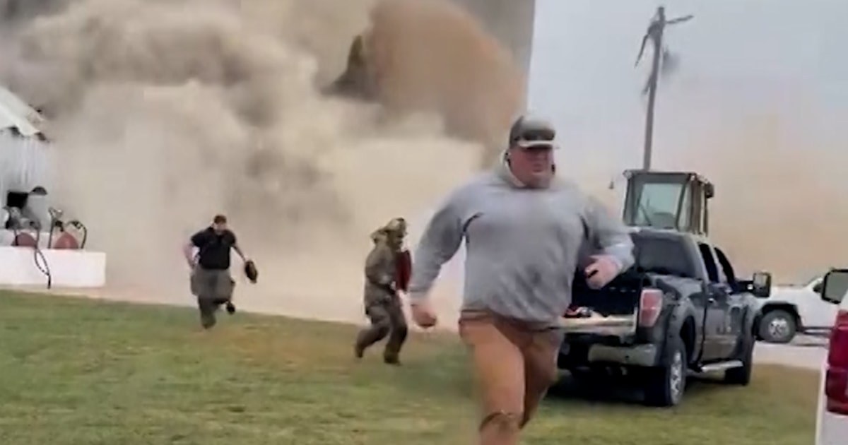 Dramatic video shows grain silo collapse in Illinois