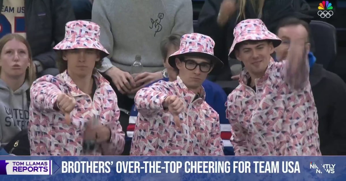 Team USA hockey player Haley Winn’s brothers cheer her on in style