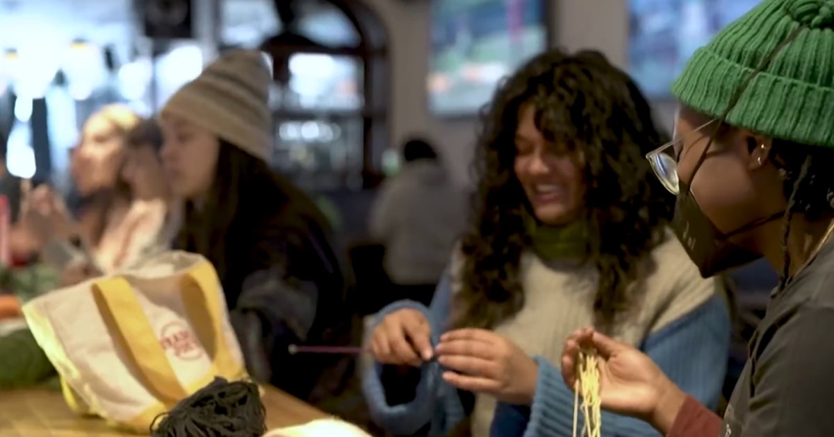 NYC bar Wilka's combines women's sports viewing with knitting