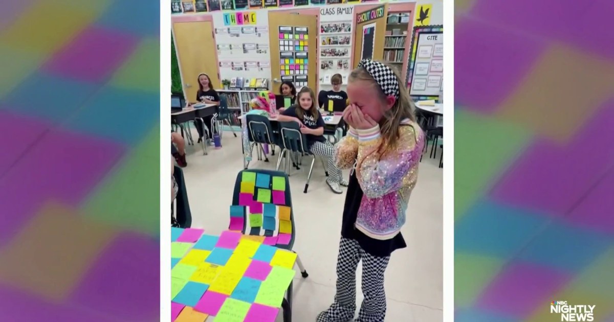 Fourth grade class surprises student with uplifting messages