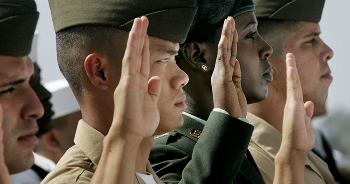 An Air Force reservist--and now, an American