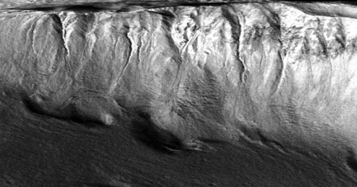 Melting glaciers likely sculpted Mars gullies