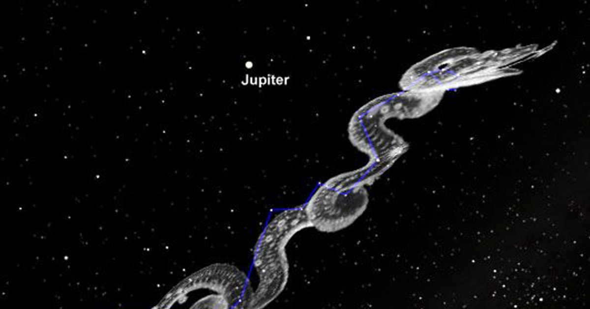 Celestial snake slithers through sky