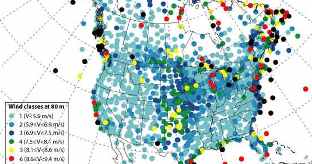 Map pinpoints wind-power centers