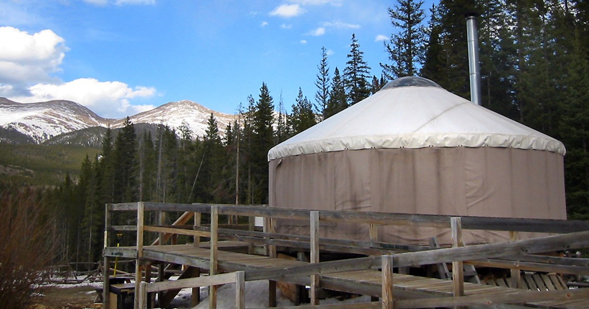 Go camping in a winter yurt