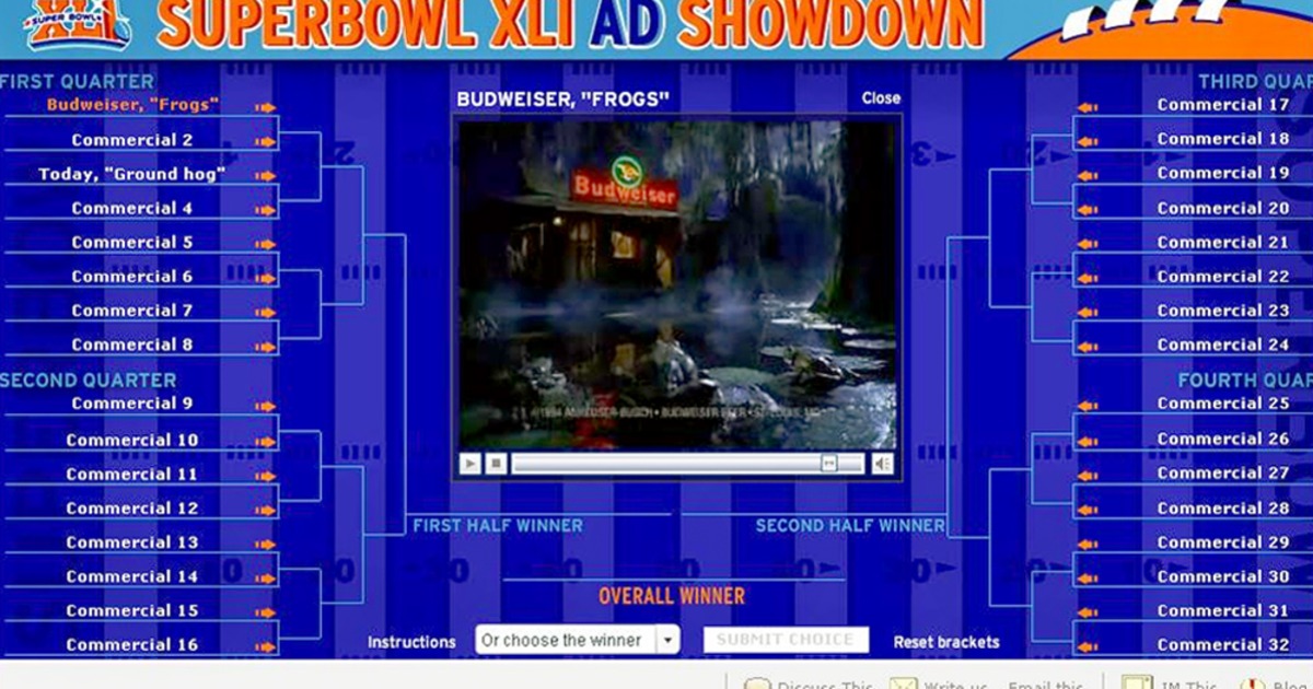 The big ad game? You decide the winner