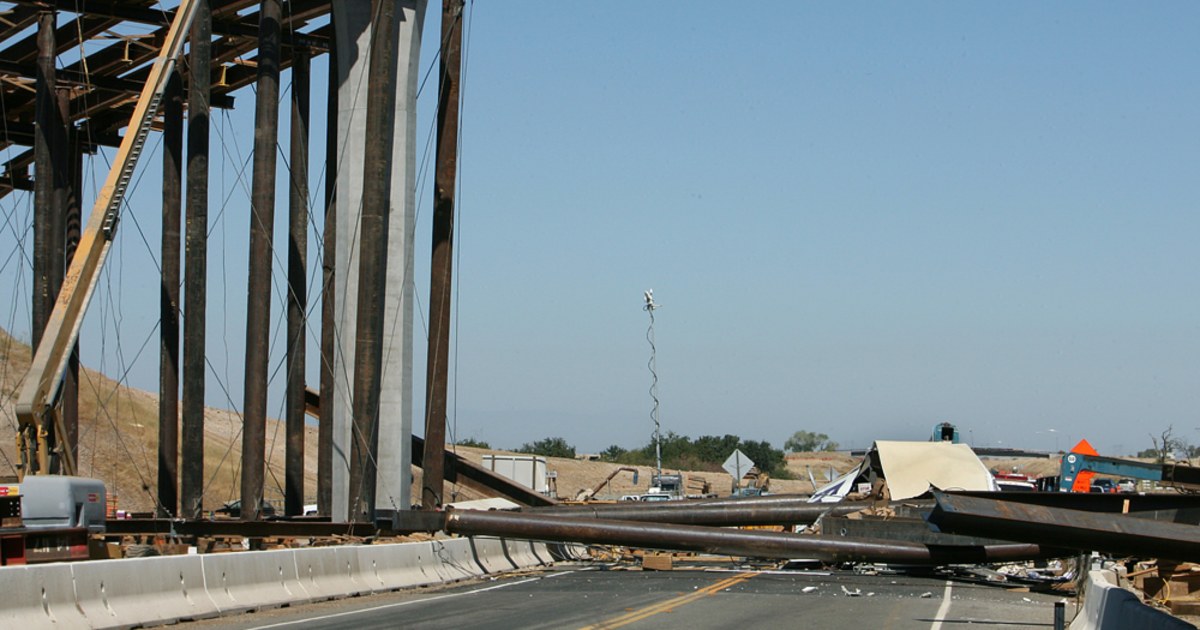 North Calif. highway bridge collapses; 2 injured