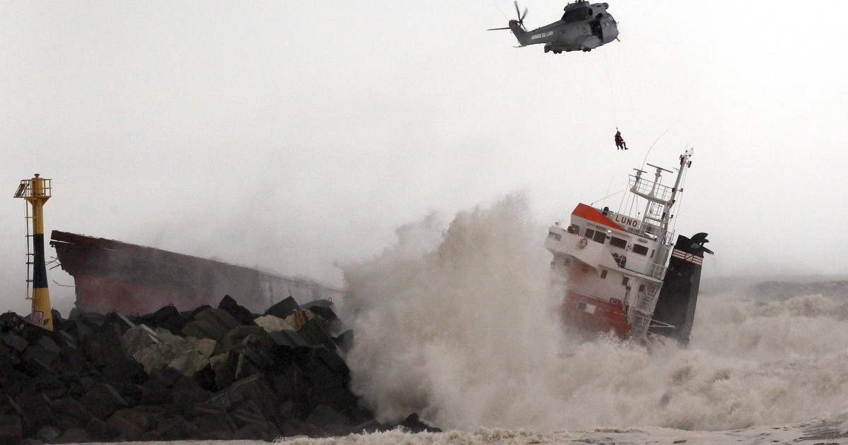 Brutal Waves Tear Cargo Ship In Half Off French Coast
