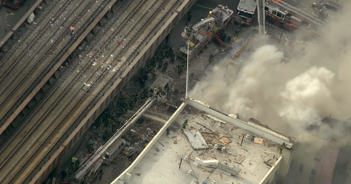 First Images: Building Collapses in NYC After Report of Explosion