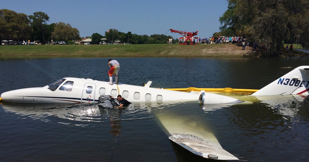 Jet Rolls Into Florida Pond