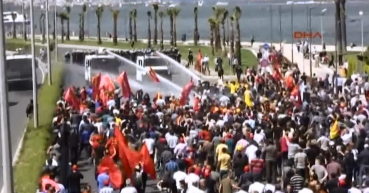 Water Cannon Pounds Angry Crowds in Turkey