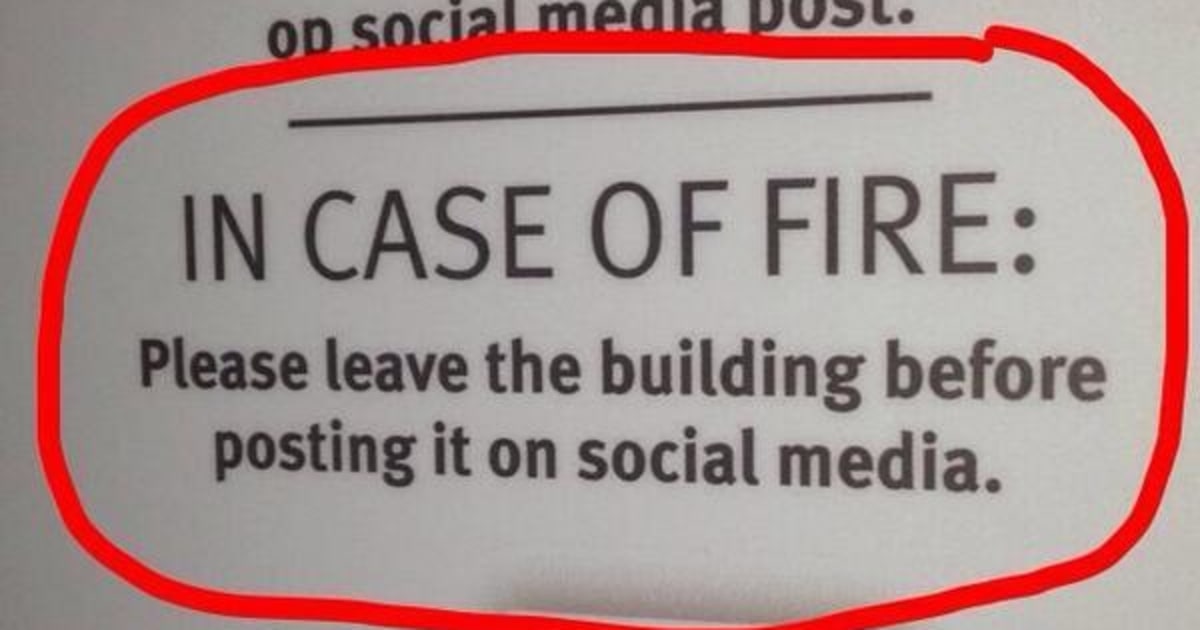 In Case of Fire, Please Escape Before Posting To Facebook