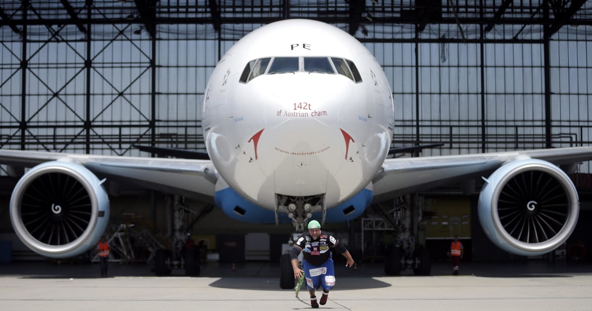 Austrian Strongman Moves Airplane With Sheer Muscle