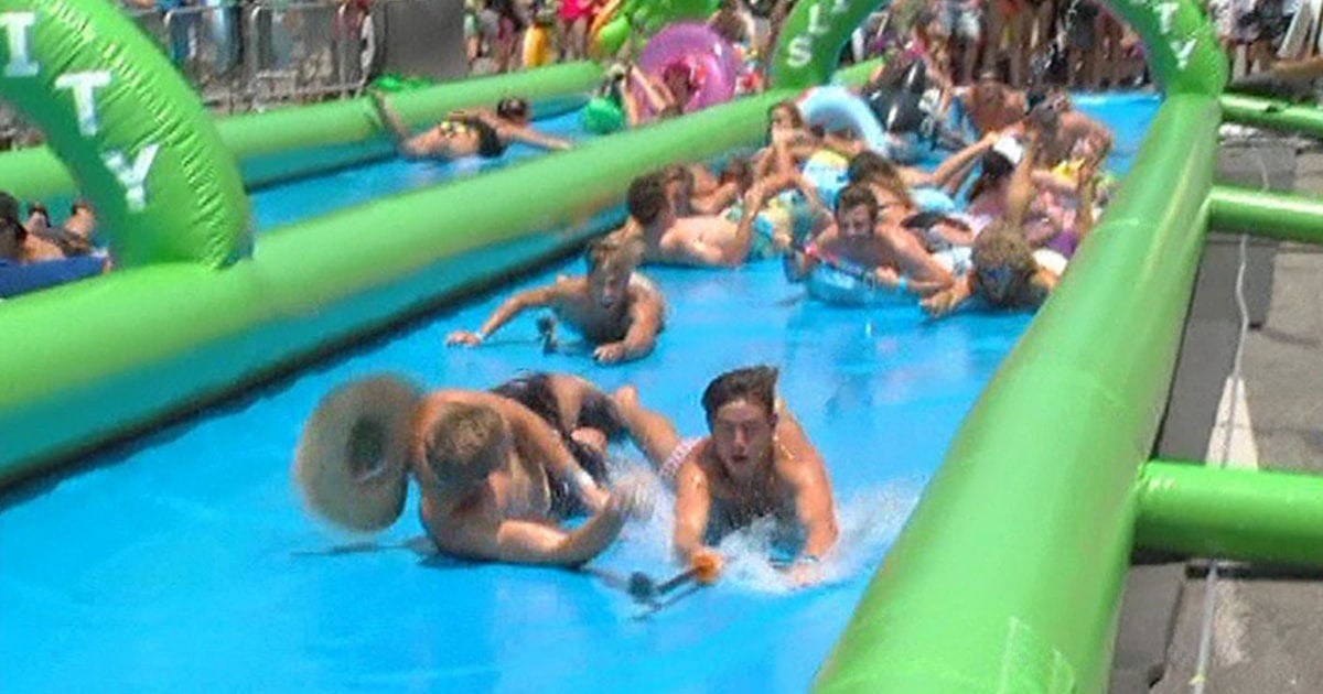 Salt Lake City Street Becomes Giant Slip and Slide