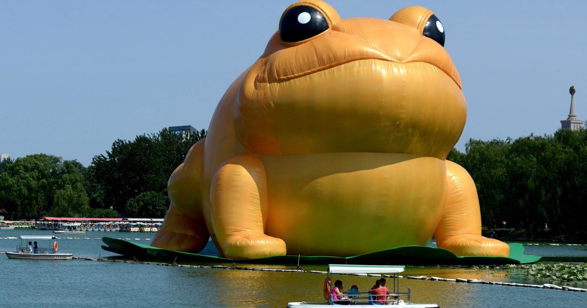 Inflatable Giant Golden Toad Sparks Internet Crackdown in China