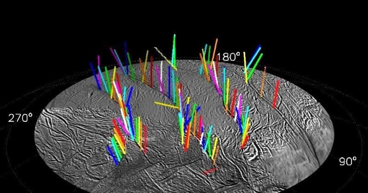 Map Reveals 101 Geysers on Saturnian Moon Enceladus