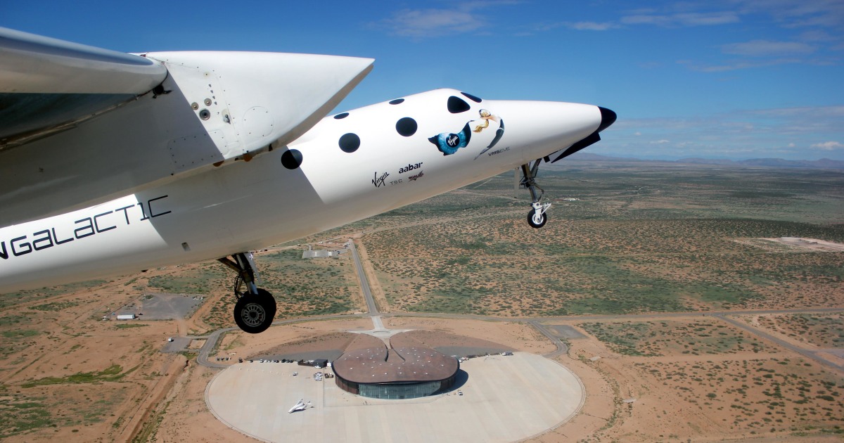Virgin Galactic's WhiteKnightTwo Tours New Mexico Spaceport