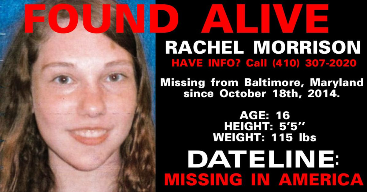 UPDATE MISSING IN AMERICA: Rachel Morrison
