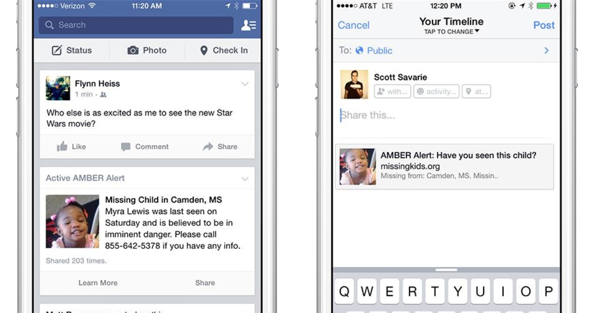 AMBER Alerts to Appear in Facebook News Feeds