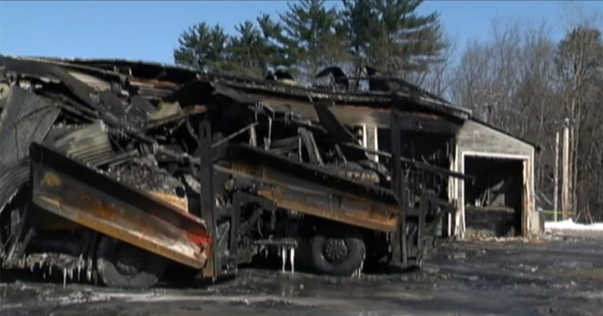 Fire Destroys Town's Snow Plow Fleet Night Before Storm